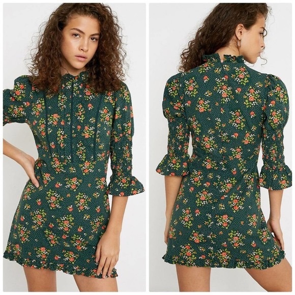 Laura Ashley | Dresses | Laura Ashley X Urban Outfitters Maisy Mock Neck Mini Dress Size Medium ...